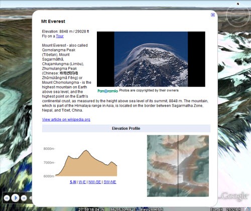 Google Earth Gets Better View of Mountains